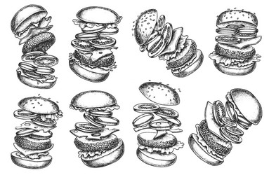 Flying Burger Illustration Vector Images (over 840)