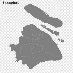 Shanghai administrative map Royalty Free Vector Image