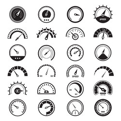 Speedometer symbols level fuel rating indication Vector Image