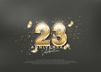Silver metallic number design premium 23rd Vector Image