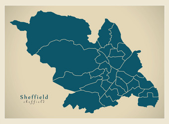 Modern city map - sheffield england Royalty Free Vector