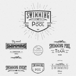 Swimming badges logos and labels for any use Vector Image