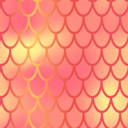 Red and yellow mermaid scale seamless pattern Vector Image
