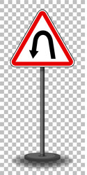 Left hair pin bend sign isolated on white Vector Image