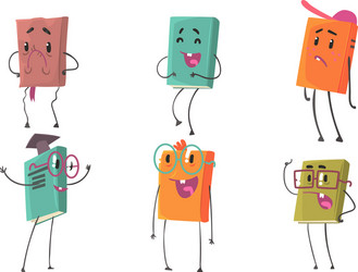 Set of animated books in colorful covers Vector Image