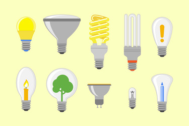 Cartoon lamps light bulb Royalty Free Vector Image