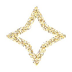 Golden confetti diamond shape glowing dotted Vector Image