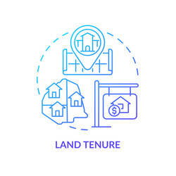 Land development blue gradient concept icon Vector Image