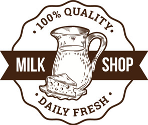 Milk shop logo Royalty Free Vector Image - VectorStock