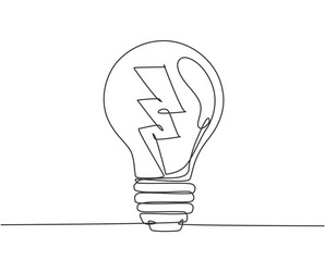 One single line drawing of light bulb Royalty Free Vector