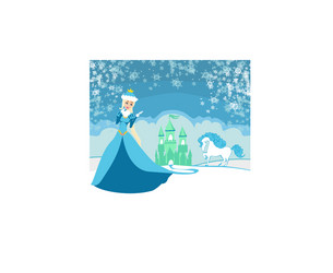 Beautiful winter princess Royalty Free Vector Image