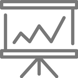 Presentation board line icon column graph sign Vector Image