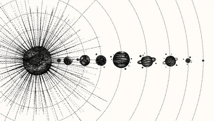 Solar system planets orbits hand drawn sketch Vector Image