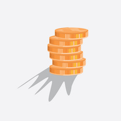 Stack gold coins side view cartoon style flat Vector Image