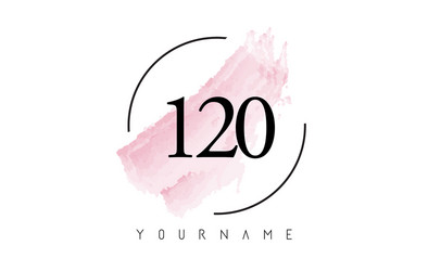 Creative number 120 logo with leading lines Vector Image