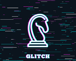 Chess knight line icon marketing strategy neon Vector Image