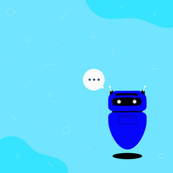 Cute floating robot telling us new wonderful Vector Image
