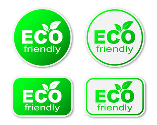 Green eco stickers eco friendly environment Vector Image