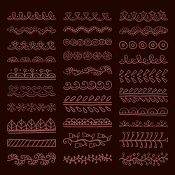 Hand drawn dividers set Royalty Free Vector Image