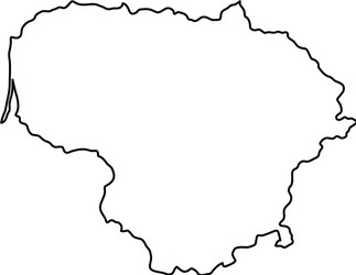Black silhouette country borders map of lithuania Vector Image