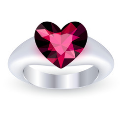 Jewel in the shape of heart isolated Royalty Free Vector