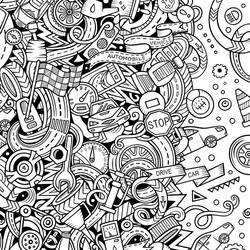 Cartoon cute doodles vehicle frame border Vector Image