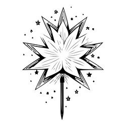 Fireworks star explode new year black sketch hand Vector Image
