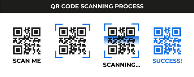 Qr code in red scanning frame isolated on white Vector Image