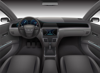 Inside car driver view with rudder dashboard Vector Image
