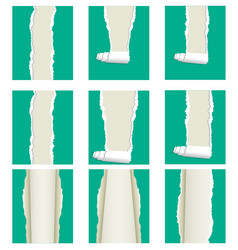 Set of blank tear cut papers collage shape Vector Image