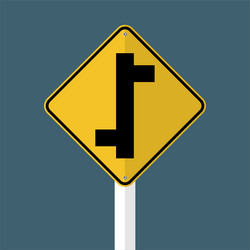 Staggered junction traffic road sign Royalty Free Vector