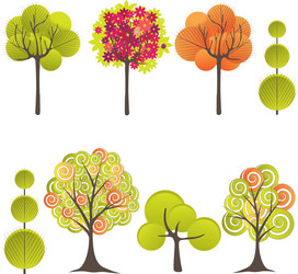 Set of trees emblem Royalty Free Vector Image - VectorStock