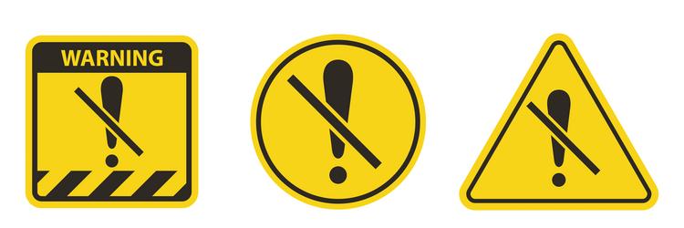 Traffic road sign 4 way warning on white Vector Image
