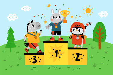 Cartoon winners podium Royalty Free Vector Image