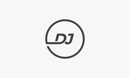 Dj letter logo circle concept isolated on white Vector Image