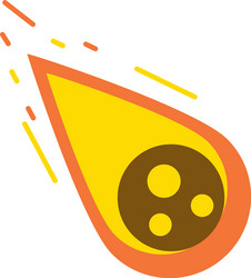 Falling meteor in fire symbol isolated black Vector Image