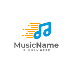 Fast music logo template design emblem Royalty Free Vector
