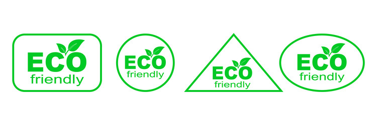 Green eco stickers eco friendly environment Vector Image