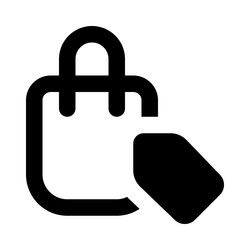 Price tag labelled on the carry bag Royalty Free Vector