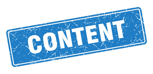 Square grunge blue content stamp Royalty Free Vector Image