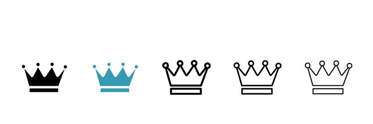 Crown icon set royal authority history Royalty Free Vector