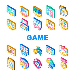 Game development software icons set Royalty Free Vector