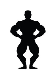 Muscular bodybuilder silhouette Royalty Free Vector Image