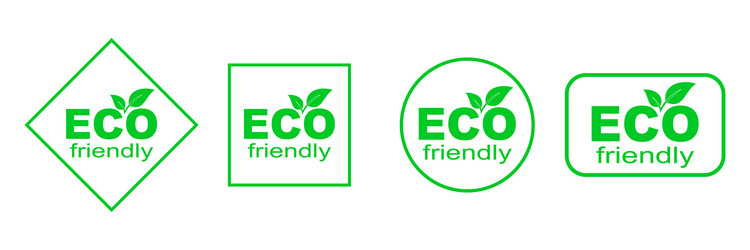 Green eco stickers eco friendly environment Vector Image