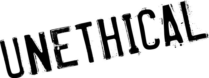 Unethical rubber stamp Royalty Free Vector Image