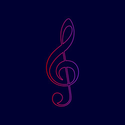 Music violin clef sign g-clef treble Royalty Free Vector