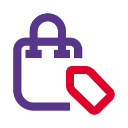 Price tag labelled on the carry bag Royalty Free Vector