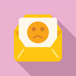 Sad mail icon flat social media Royalty Free Vector Image