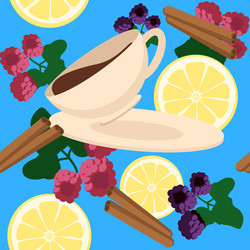 Tea seamless pattern Royalty Free Vector Image