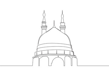 Single continuous line drawing historical dome Vector Image